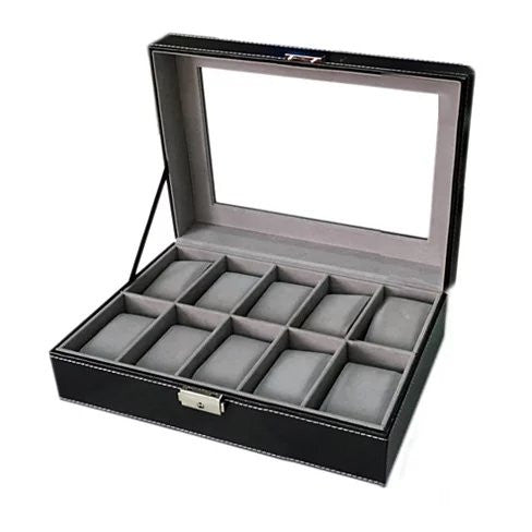 WATCH VALET Glass Top Watch Boxes For Collection Of 6 or 10 Watches ...